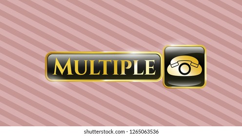 Gold Emblem Phone Icon Multiple Text Stock Vector (Royalty Free) 1265063536