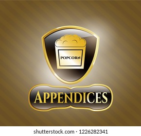 Vektor Stok Gold Badge Popcorn Icon Mailbox Text (Tanpa Royalti ...