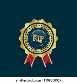 Gold Emblem Rip Rip Emblem Ribon Stock Vector (Royalty Free) 1399088057