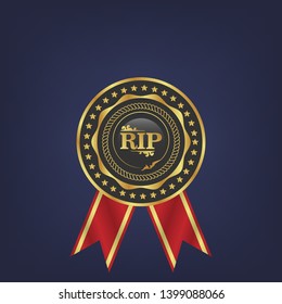 Gold Emblem Rip Rip Emblem Ribon Stock Vector (Royalty Free) 1399088102