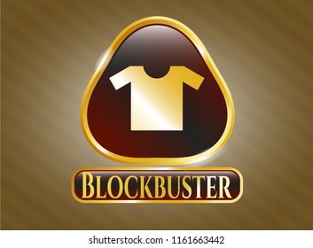 Gold Emblem Shirt Icon Blockbuster Text Stock Vector (Royalty Free ...