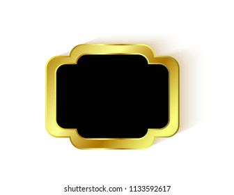 Gold Empty Labels Isolated Stock Vector (Royalty Free) 1133592617 ...