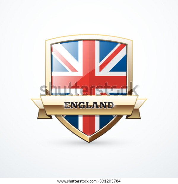 Gold England Shield Stock Vector (Royalty Free) 391203784 | Shutterstock
