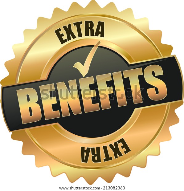 Gold Extra Benefits Sign Stock Vector (Royalty Free) 213082360