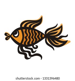 Gold Fish Vector Illustration Stock Vector (Royalty Free) 1331396480 ...