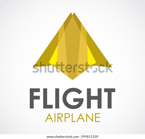 Gold Flight Airplane Abstract Vector Logo: vector de stock (libre de ...