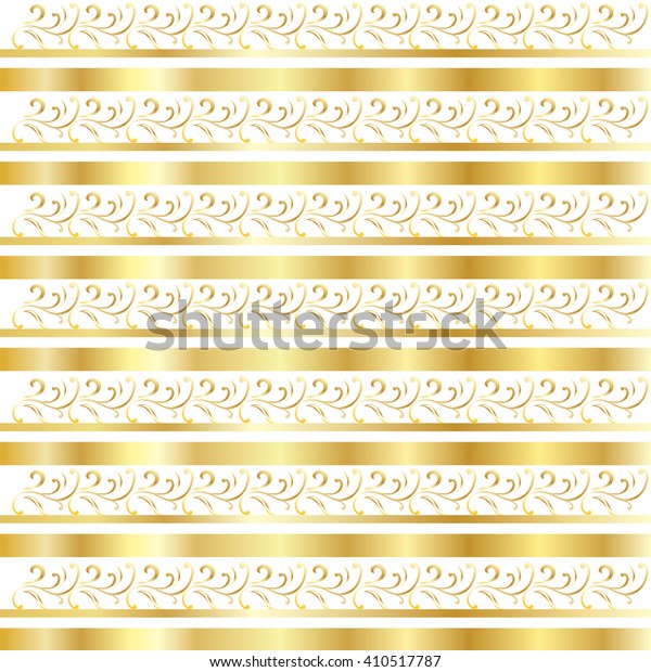 Gold Floral Border Pattern Vintage Gold Stock Vector (Royalty Free ...
