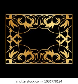 Gold Floral Frame Stock Vector (Royalty Free) 1086778124 | Shutterstock