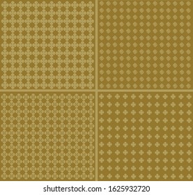 Gold Flower Pattern Chinese Style Set Stock Vector (Royalty Free ...