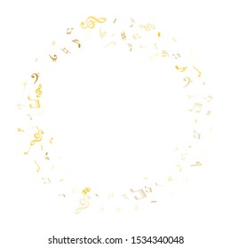 Gold Flying Musical Notes Isolated On Stock Vector (Royalty Free ...