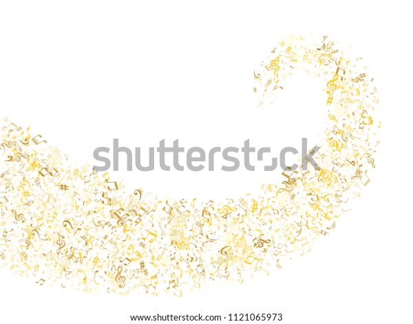 「Gold Flying Musical Notes Isolated On」のベクター画像素材（ロイヤリティフリー） 1121065973