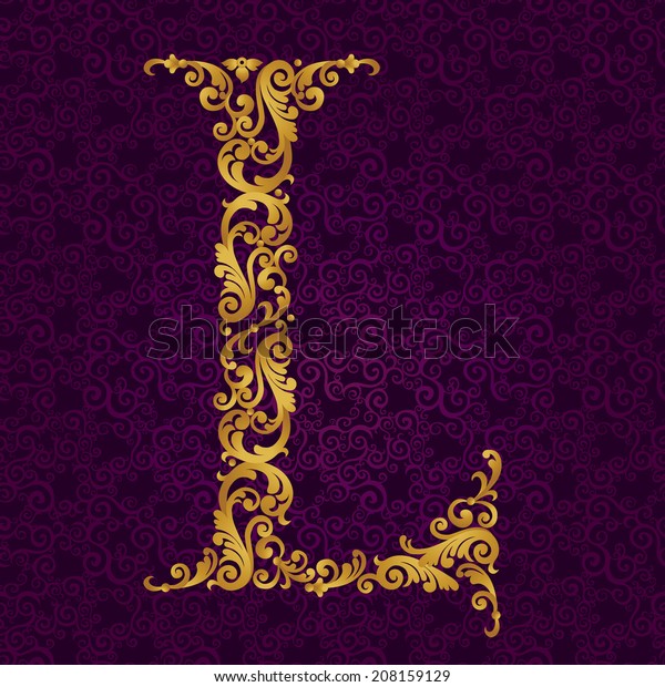 Gold Font Type Letter L Uppercase Stock Vector (Royalty Free) 208159129 ...