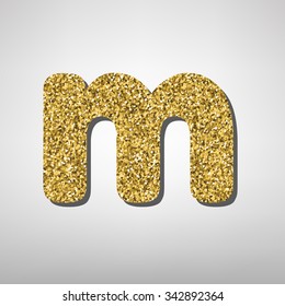Gold Font Type Letter M Uppercase Stock Vector (Royalty Free) 342892364