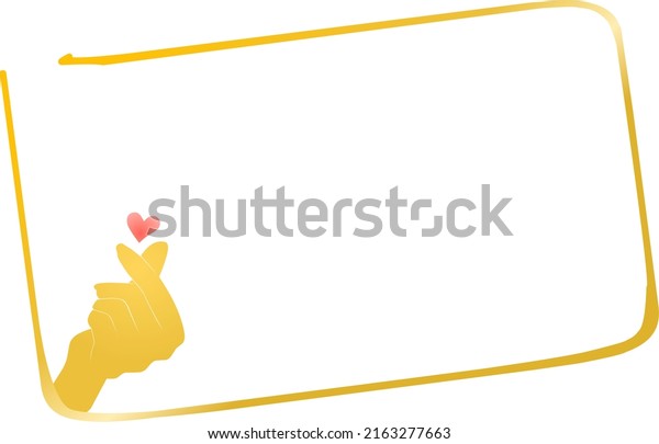 Gold Frame Hand Gesture Sign Love Stock Vector (Royalty Free ...