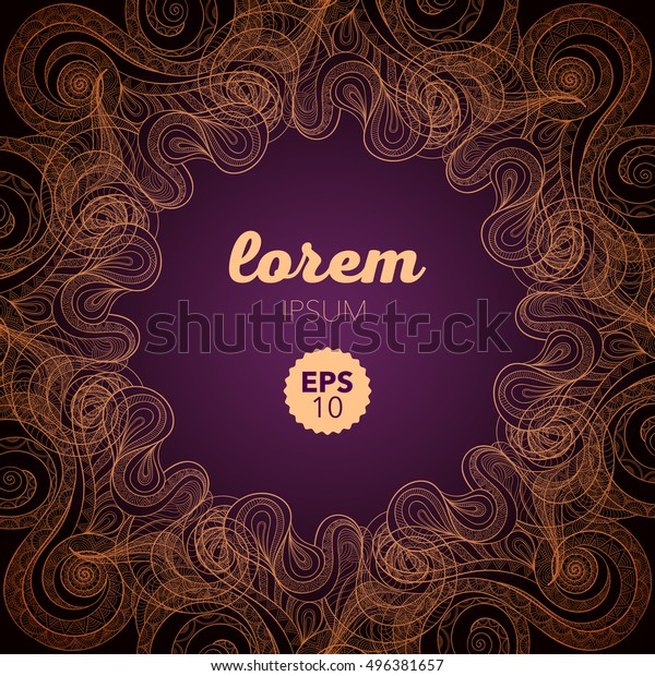 Gold Frameflyer Template Hand Drawn Doodle Stock Vector (Royalty Free ...