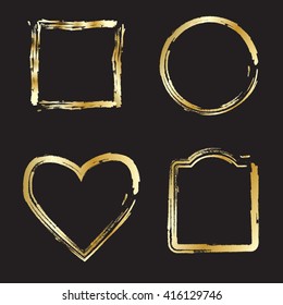Gold Frames Calligraphy On Black Background Stock Vector (Royalty Free ...