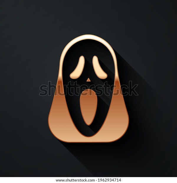Gold Funny Scary Ghost Mask Halloween Stock Vector (Royalty Free ...