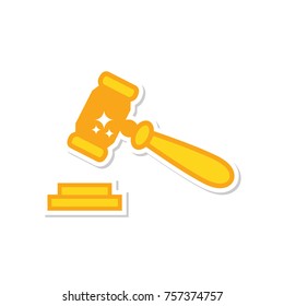 Gold Gavel Vector Icon Stock Vector (Royalty Free) 757374757 | Shutterstock