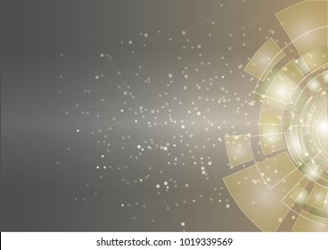 Gold Geometric Technology Background Gear Shape Stock Vector (Royalty ...