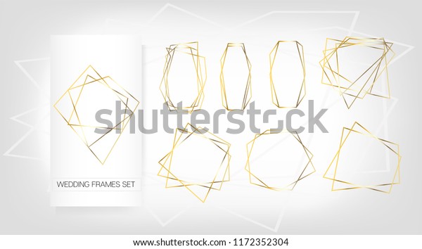 Gold Geometric Wedding Invitation Set Luxury Stock Vector (Royalty Free ...