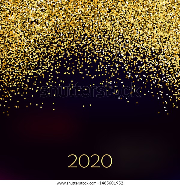 Gold Glitter 2020 Golden Background New Stock Vector (Royalty Free ...