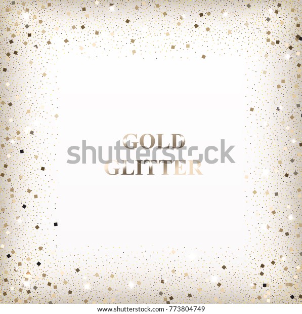 Gold Glitter Background Square Golden Confetti Stock Vector (Royalty ...