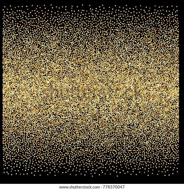 Gold Glitter Border Golden Dust Confetti Stock Vector (Royalty Free ...