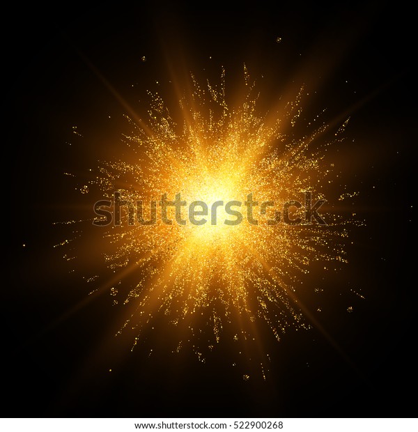 Gold Glitter Explosion Star Burst Sparkles Stock Vector (Royalty Free ...
