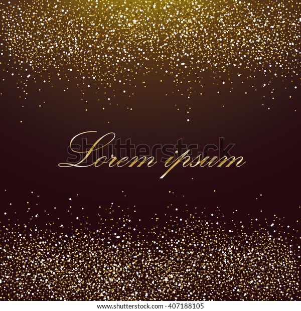 Gold Glitter Frame Gold Background Flyer Stock Vector (Royalty Free ...
