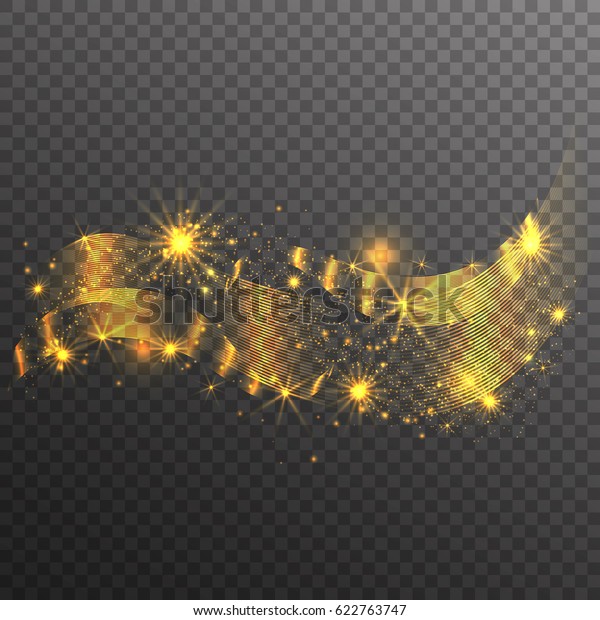 Gold Glitter Sparkles Wave Isolated On Stock Vector (Royalty Free ...