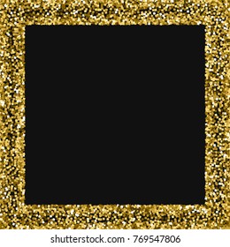 Gold Glitter Square Scattered Border Gold Stock Vector (Royalty Free ...