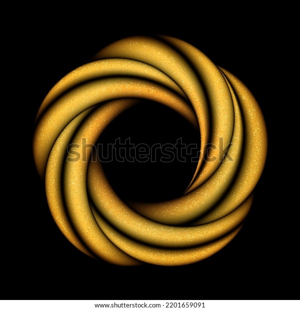 Gold Glitter Swirl Circle Frame Gold Stock Vector (Royalty Free ...