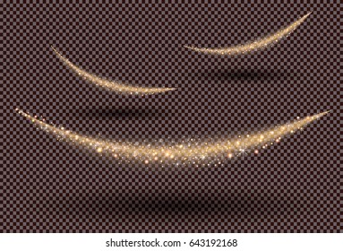 Gold Glitter Trail On Transparent Background Stock Vector (Royalty Free ...