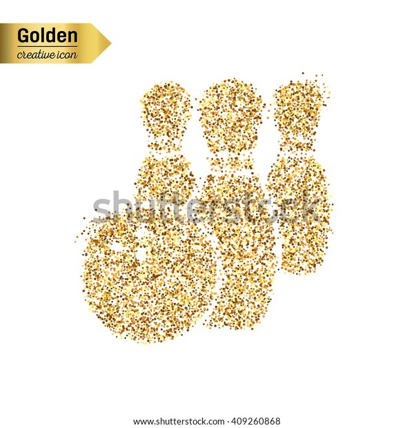 Gold Glitter Vector Icon Bowling Isolated Stock Vector (Royalty Free ...