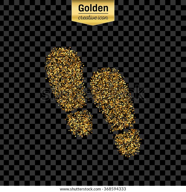 Gold Glitter Vector Icon Footprint Isolated Stock Vector (Royalty Free ...