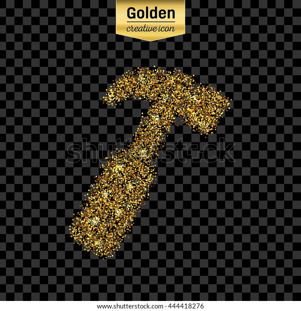 Gold Glitter Vector Icon Hammer Isolated Stock Vector (Royalty Free ...