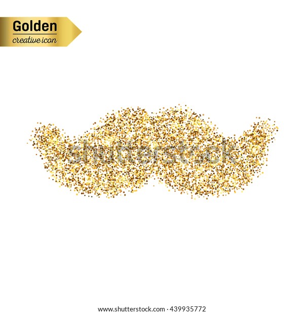 Gold Glitter Vector Icon Mustache Isolated Stock Vector (Royalty Free ...