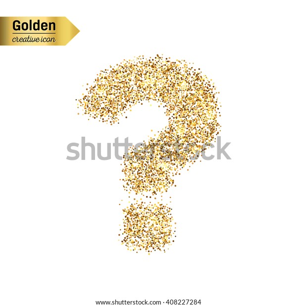Gold Glitter Vector Icon Question Mark: vector de stock (libre de ...