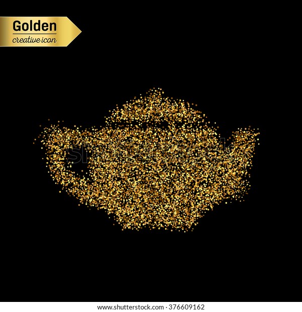 Gold Glitter Vector Icon Teapot Isolated Stock Vector (Royalty Free ...