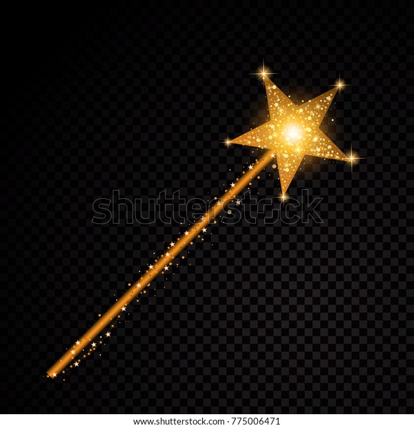 Gold Glittering Magic Stick Star Dust Stock Vector (Royalty Free) 775006471