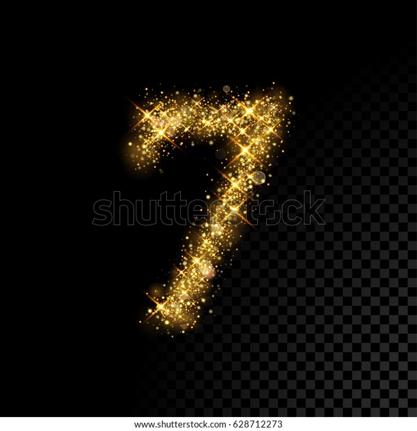 Gold Glittering Number Seven Vector Shining 库存矢量图（免版税）628712273 ...