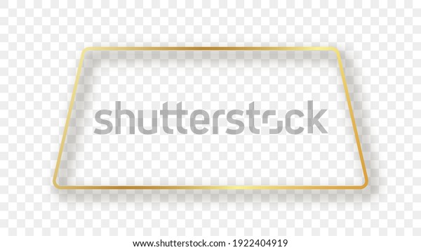 Gold Glowing Rounded Trapezoid Shape Frame Stock Vector (Royalty Free ...