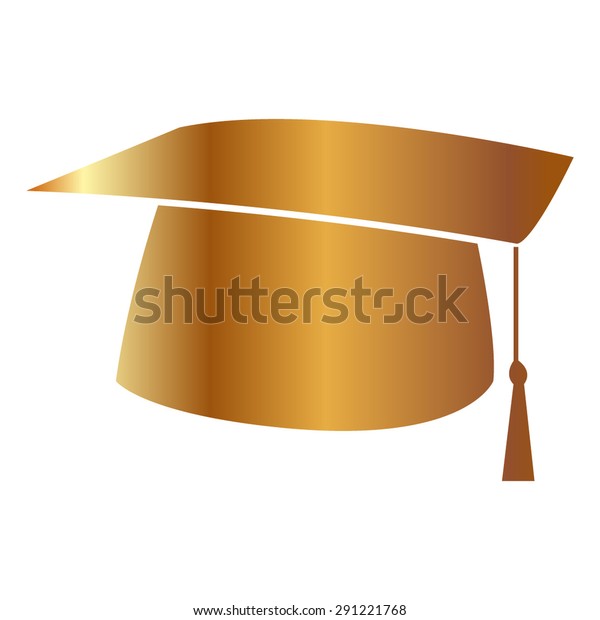 Gold Graduation Cap Icon Stock Vector (Royalty Free) 291221768 ...