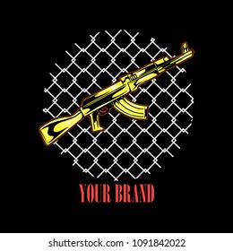Gold Gun Design Stock Vector (Royalty Free) 1091842022 | Shutterstock