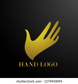 Gold Hand Logo Design Vector: vector de stock (libre de regalías ...