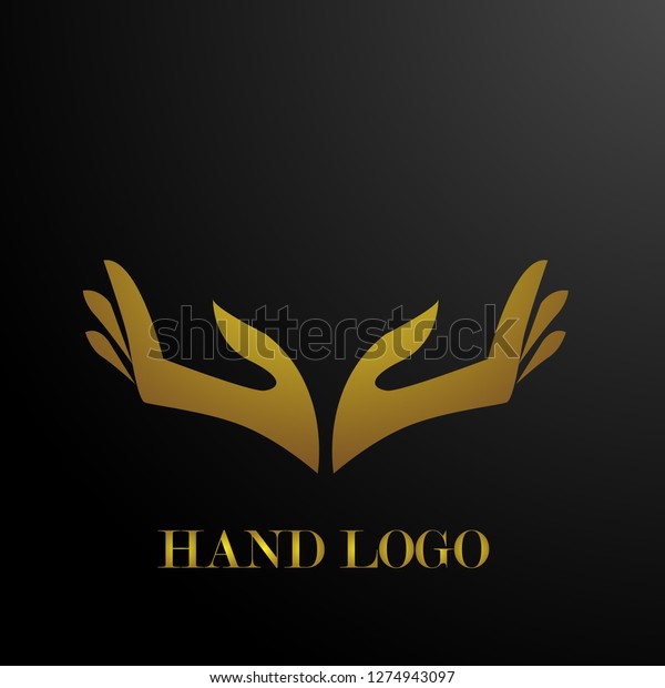 Gold Hand Logo Design Vector: เวกเตอร์สต็อก (ปลอดค่าลิขสิทธิ์ ...