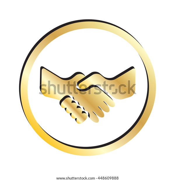 Gold Handshake Icon Stock Vector (Royalty Free) 448609888 | Shutterstock