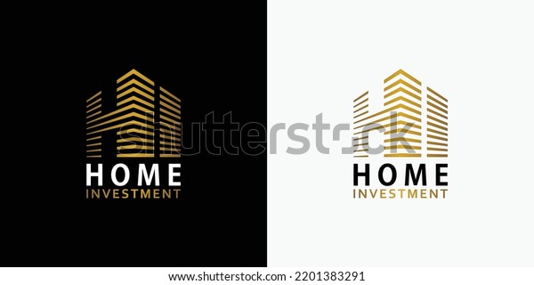 Gold Home Building Initial Letter H Stock Vector (Royalty Free ...