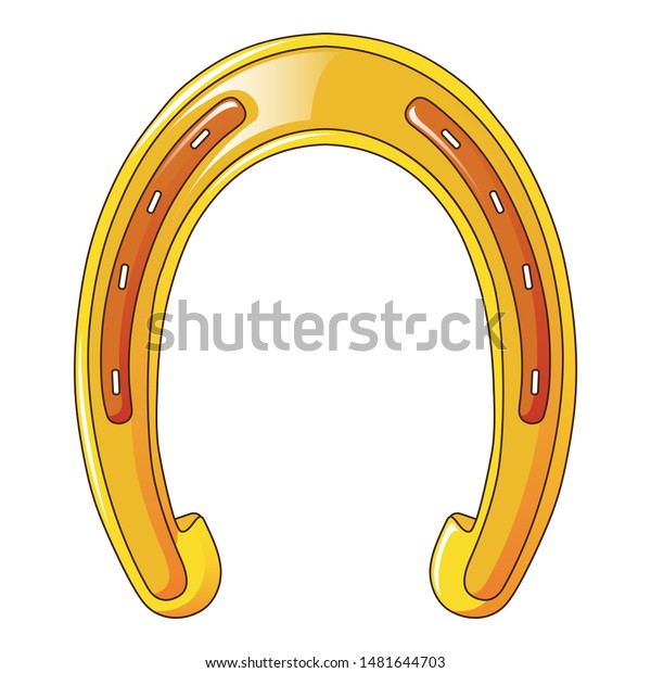 Gold Horseshoe Icon Cartoon Gold Horseshoe Stock Vector (Royalty Free ...