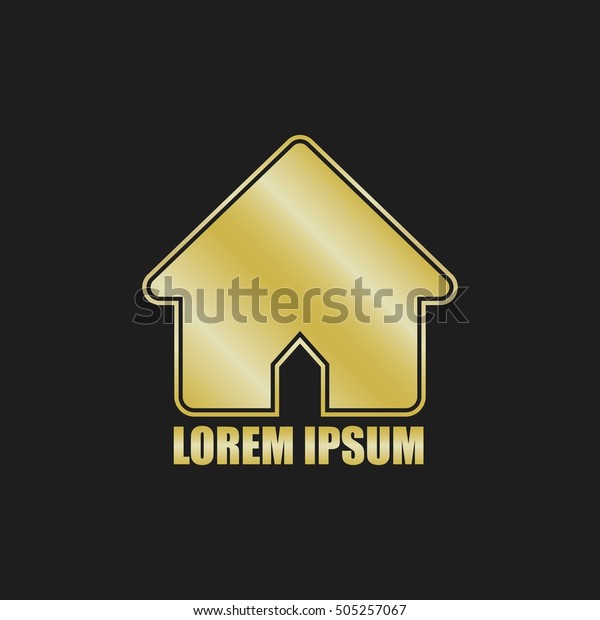 Gold House Icon Logo Stock Vector (Royalty Free) 505257067 | Shutterstock